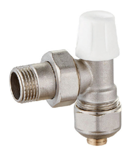 Angled Radiator Return Valve 16mmx1/2'' For PEX Pipe Nickel Plated
