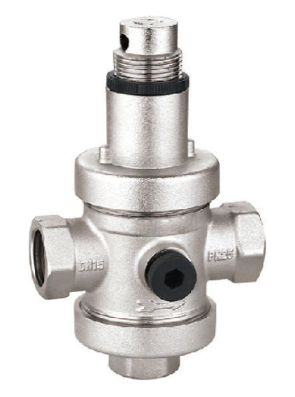 Adjustable Brass Pressure Reducing Valve 1'' F X F With 1/4'' Nickel ...