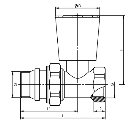 Straight Trv Chrome Manual Radiator Valve 1/2x1/2 Inch For Steel Pipe ...