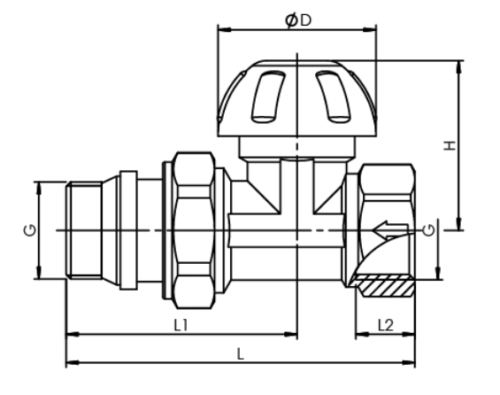 Straight Radiator Replacing Lockshield Valve 1/2'' Nickel Plated
